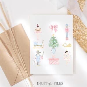 Pink Nutcracker Christmas Clipart, Ballerina, Bow (PNG JPG Digital ...