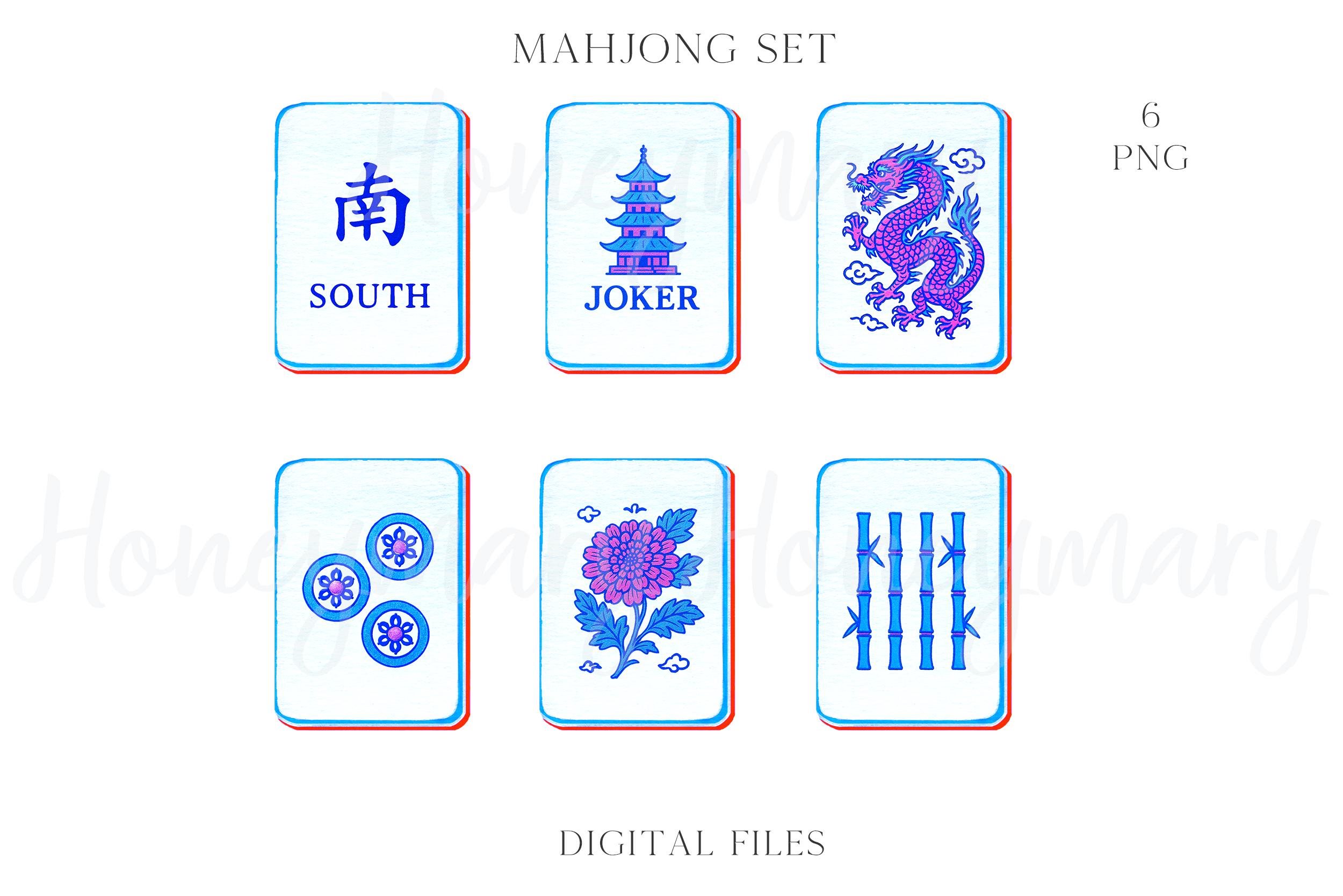 Mahjong Set Tiles Digital Clipart PNG Clipart Doodles - Etsy