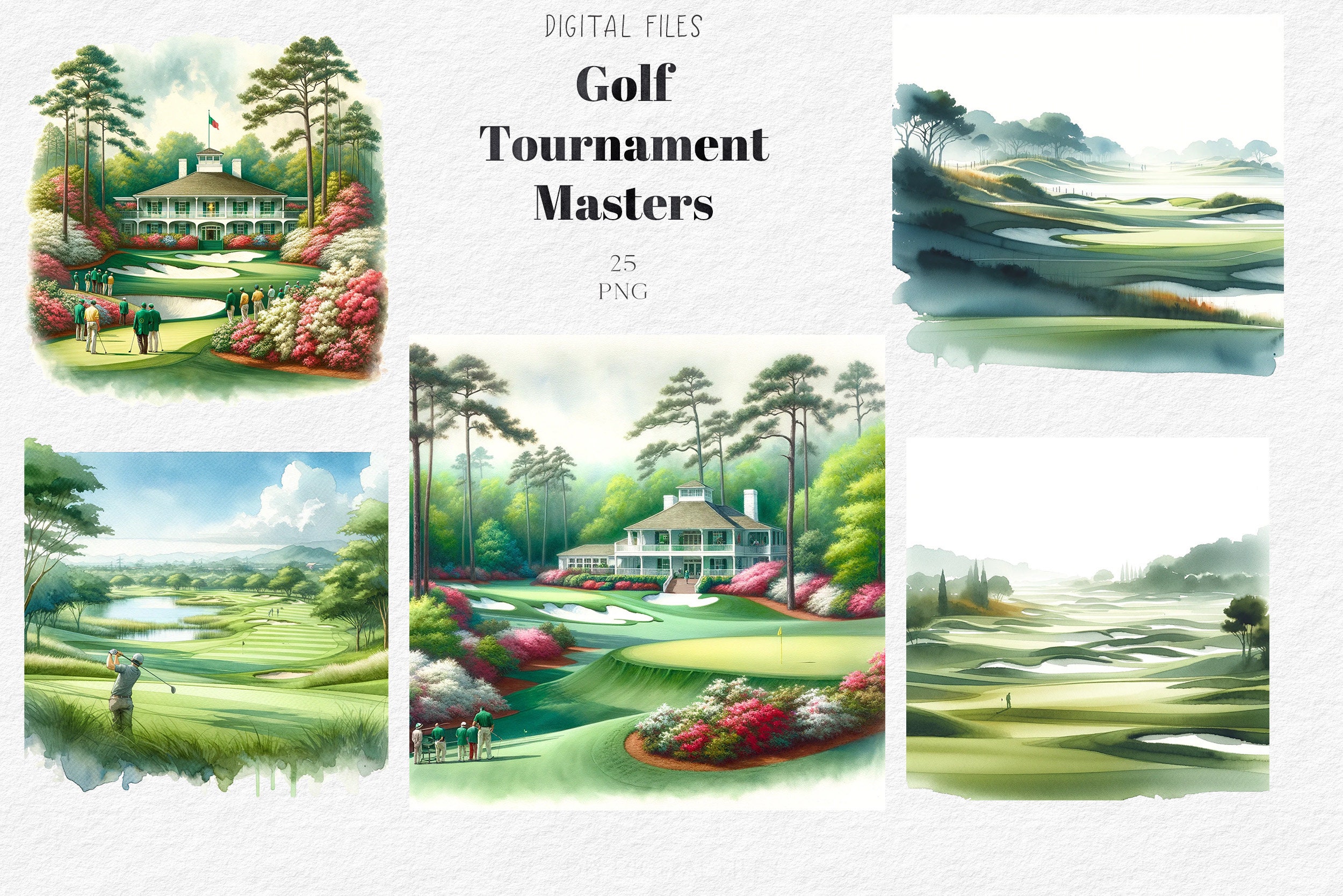 Golf Tournament Masters PNG Art Clipart Golfing Master Golf Cart Green ...