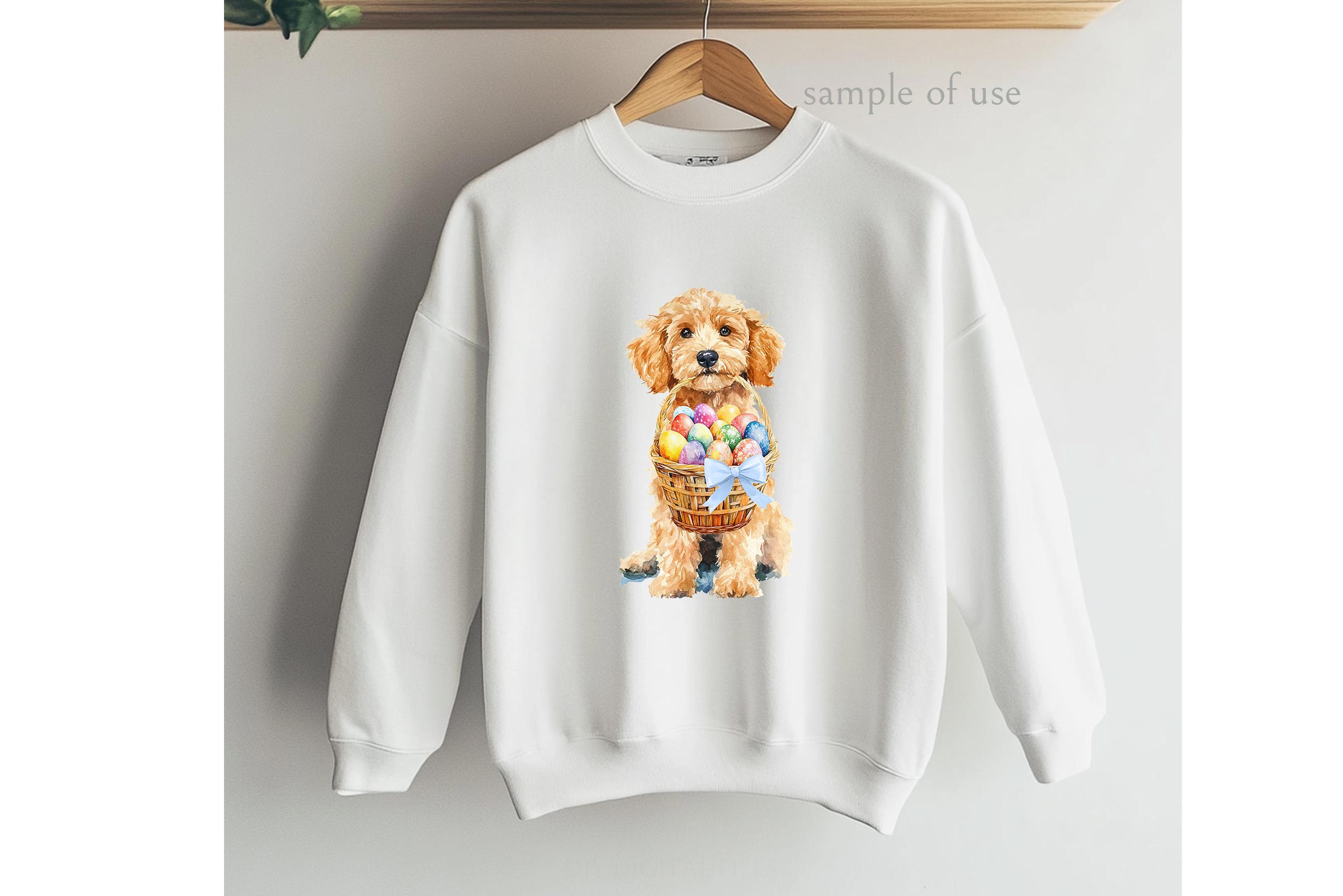 Watercolor Easter Goldendoodle Clipart, Bunny Ears, Eggs (PNG) - Etsy