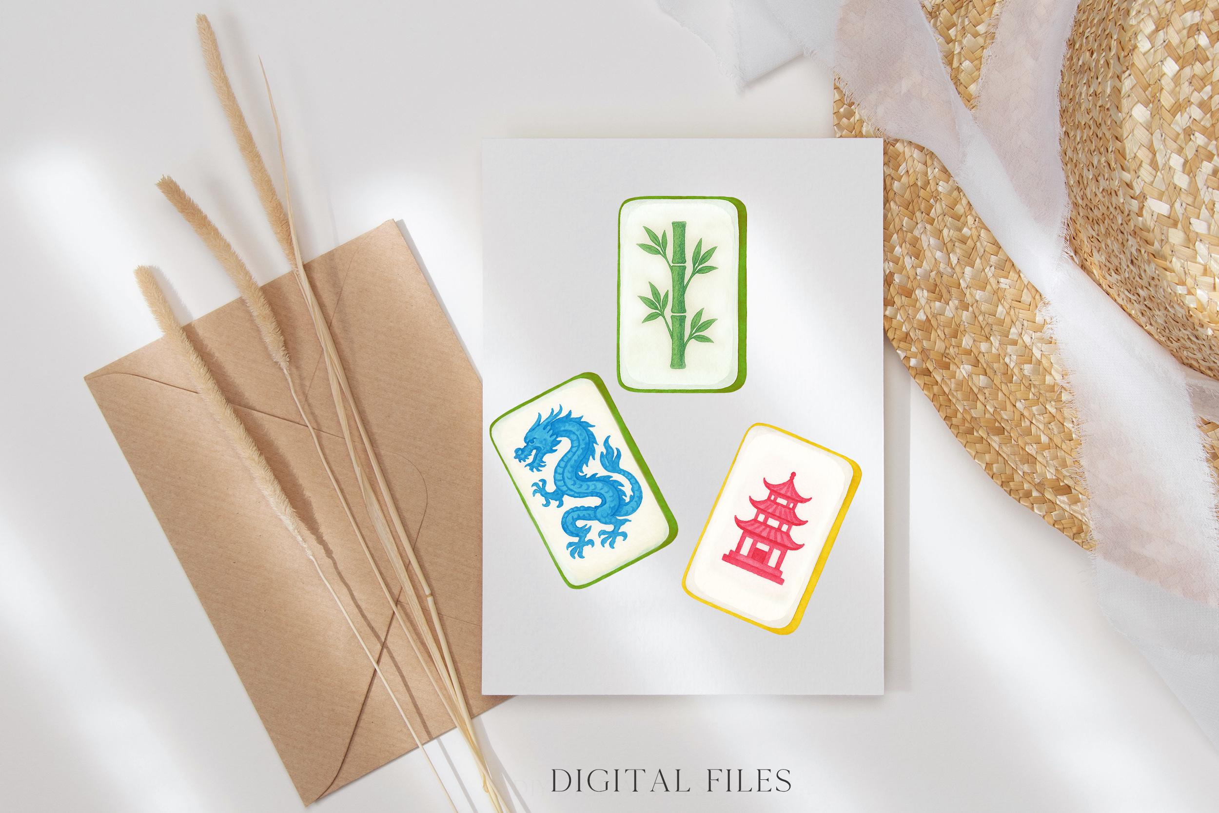 Mahjong Set Tiles Digital Clipart PNG Clipart Doodles - Etsy