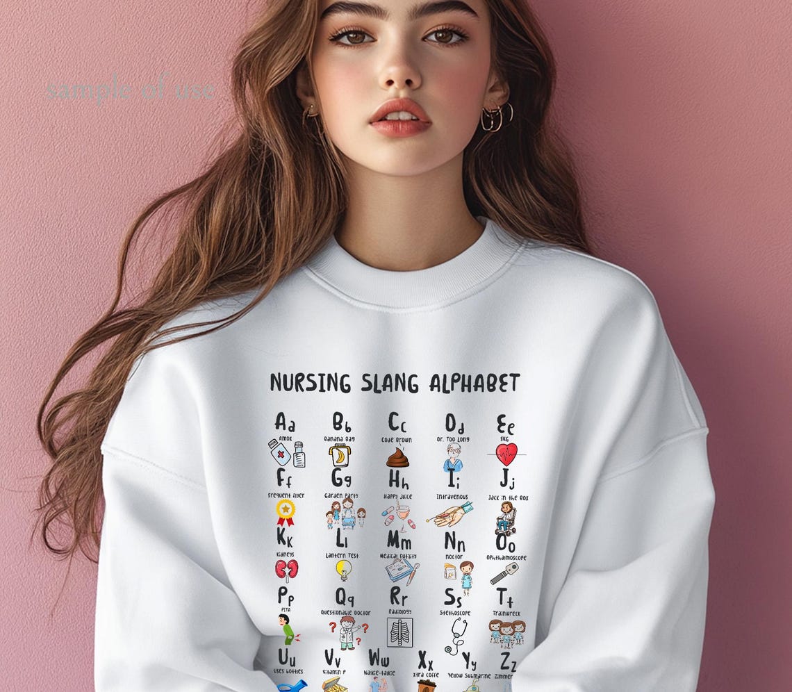 Nursing Slang Alphabet PNG JPG, Nursery PNG Digital Download, Cute ...