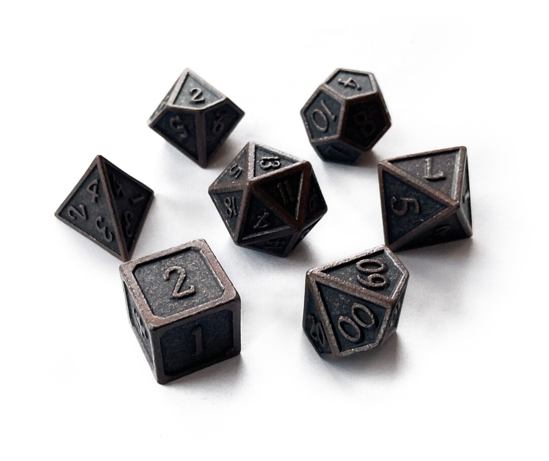 Dark Borders dnd Dice, Metal Dice Set 7, Dungeons and Dragons, Tabletop ...