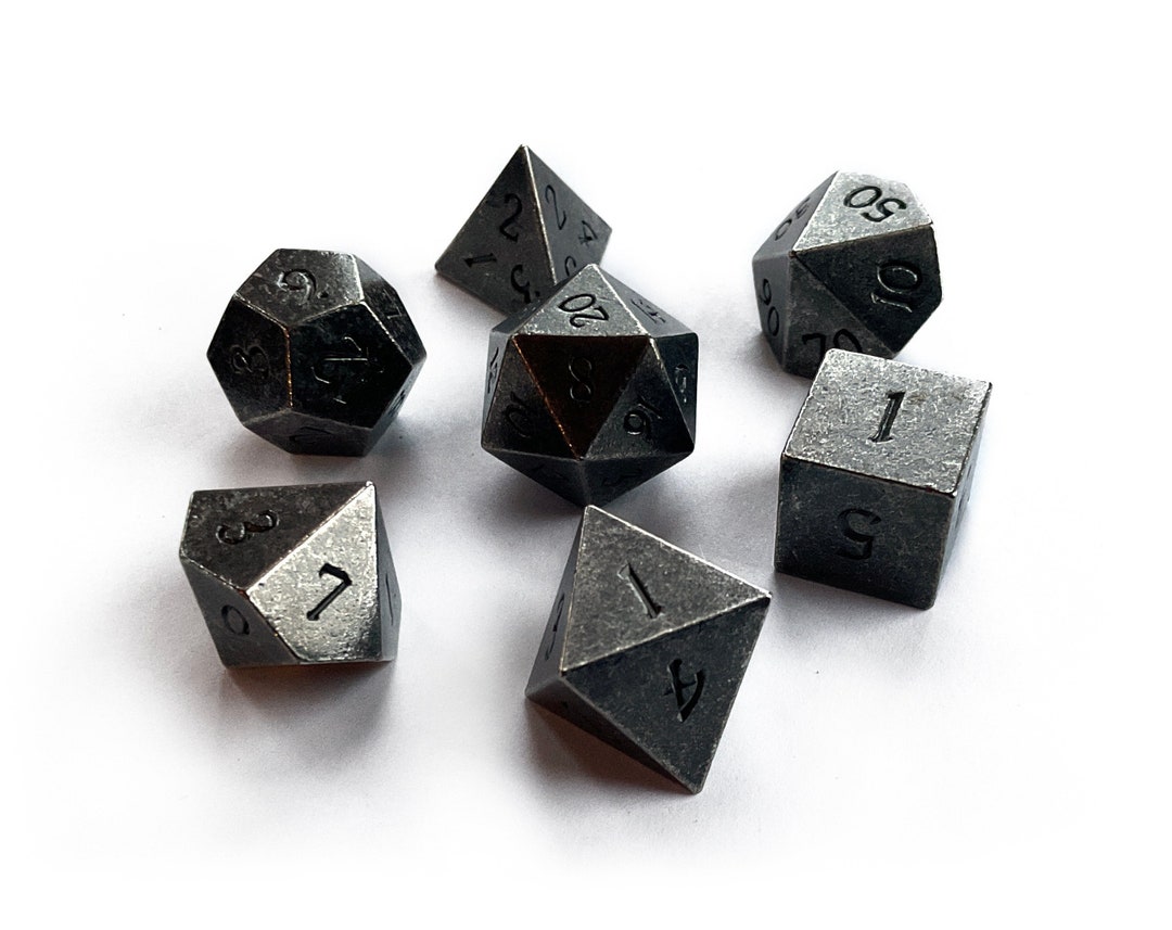 Nickel and Dime dnd Dice, Metal Dice Set 7, Dungeons and Dragons ...