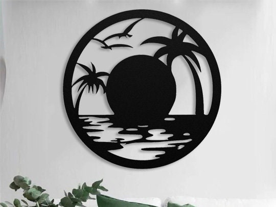 Sunset Beach Metal Wall Art - Etsy