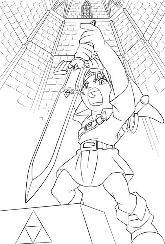 Zelda And Link Coloring Pages