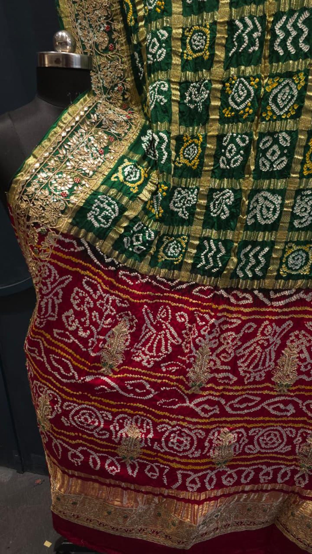 Handmade Gaji Silk Gharchola Saree: Rai Bandhej, Gottapatti Work - Etsy