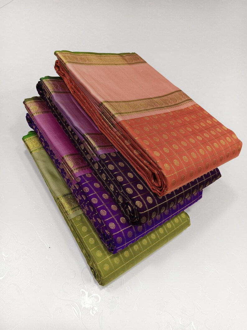 Pure Kanchipuram Silk Sarees Handwoven With 2 G Pure Jari Bridal ...