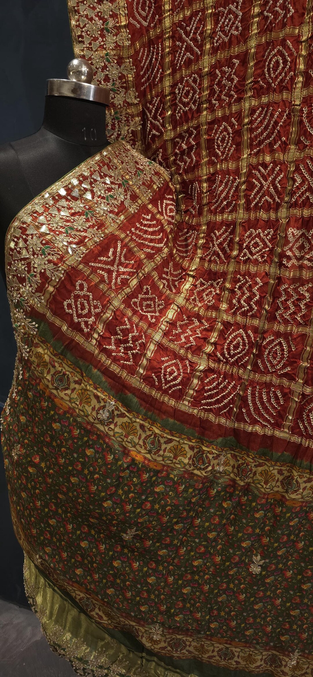 Pure Gaji Silk Gharchola With Pichwai Pallu and Blouse With Hand ...