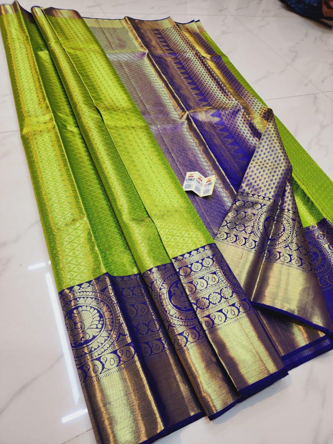 Kanchipuram Pure Silk Handloom 3D Flowers Tissue Bridal Sarees Double ...