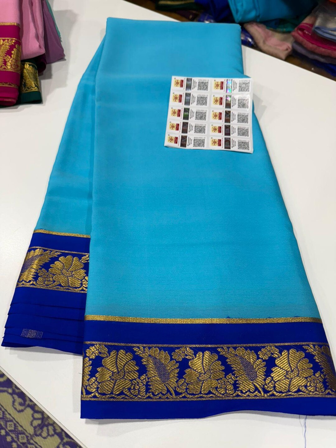 Mysore Silk Saree: Traditional Rose Pattern, Elegant Colors - Etsy