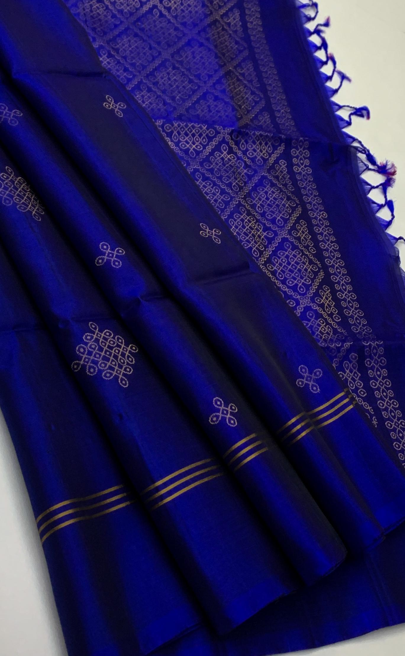 Pure Handloom Borderless Bhutta Design Double Warp Soft Silk Sarees ...