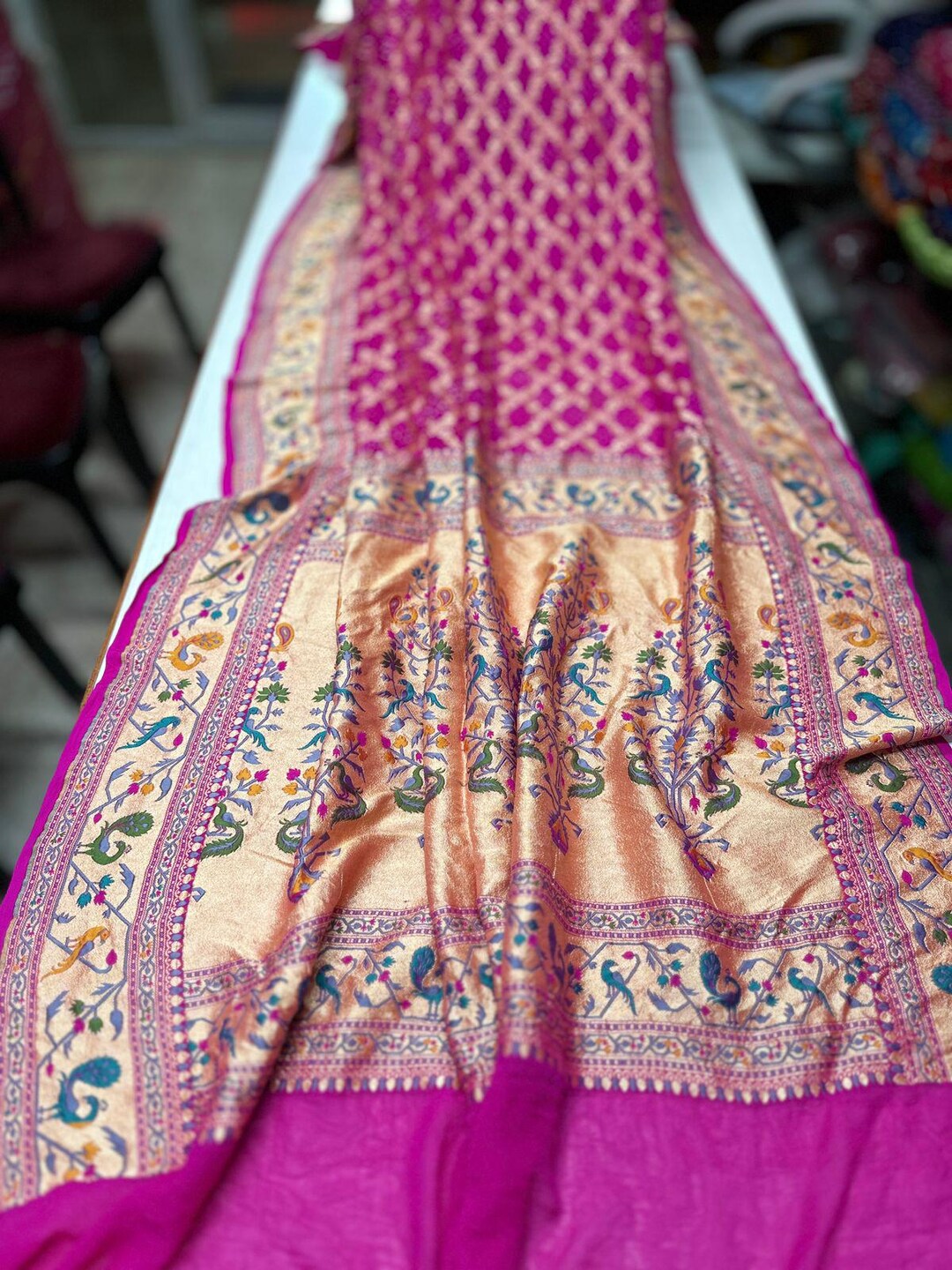 Paithani Weaving Saree Paithani Weaving Pallu Border With Minakari Rai ...