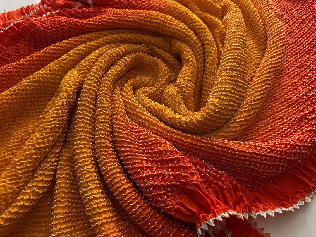 Turmeric Mango Shaded Gaji Silk Bandhej Saree - Etsy