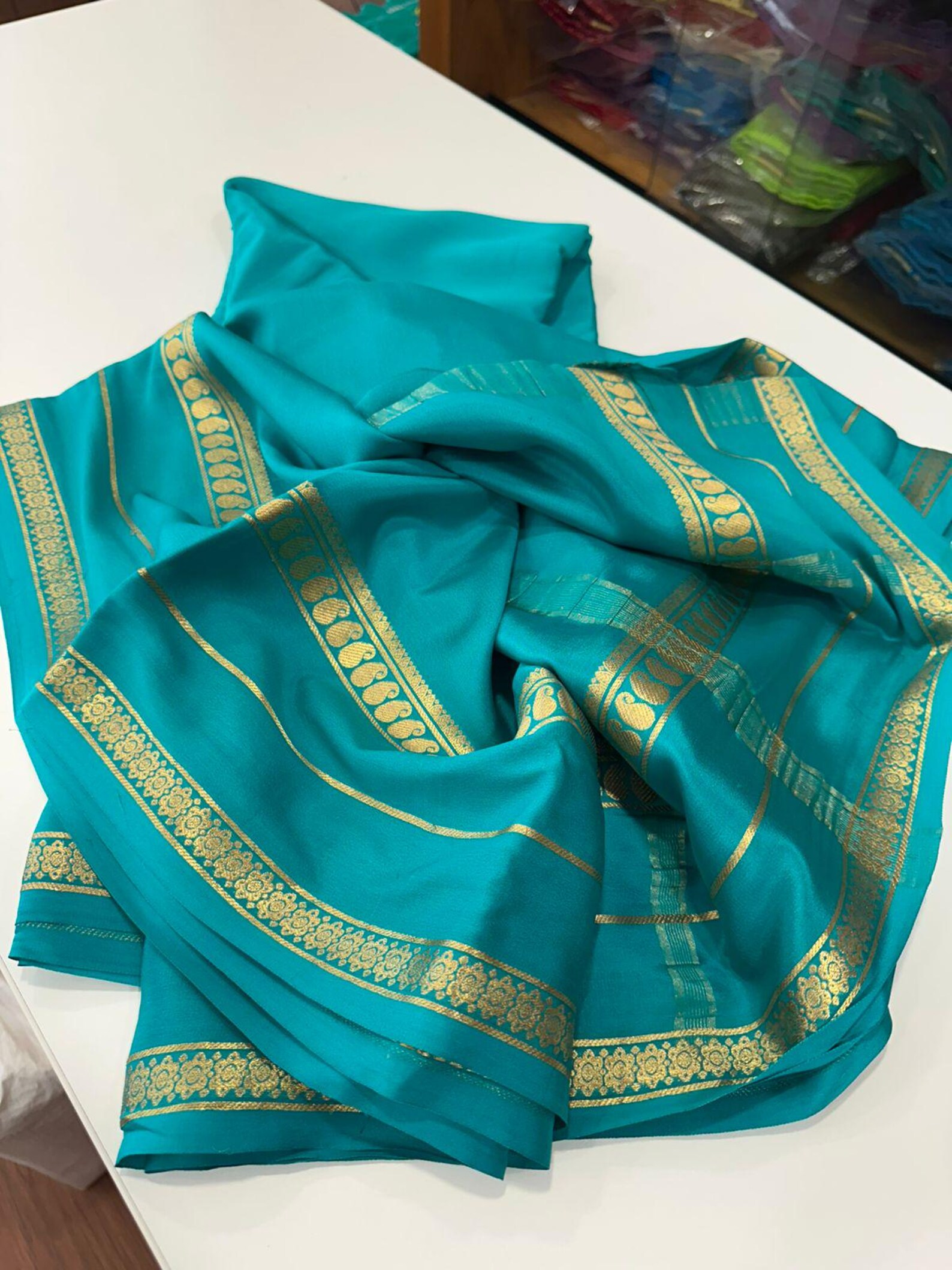 Pure Mysore Silk Saree Traditional Mango Borders - Etsy
