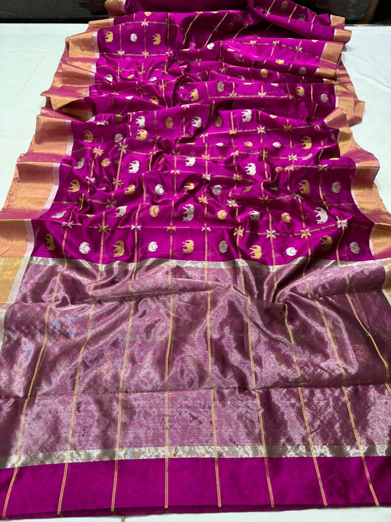 Pattu Silk Ek Nal Elephant Design Saree - Etsy