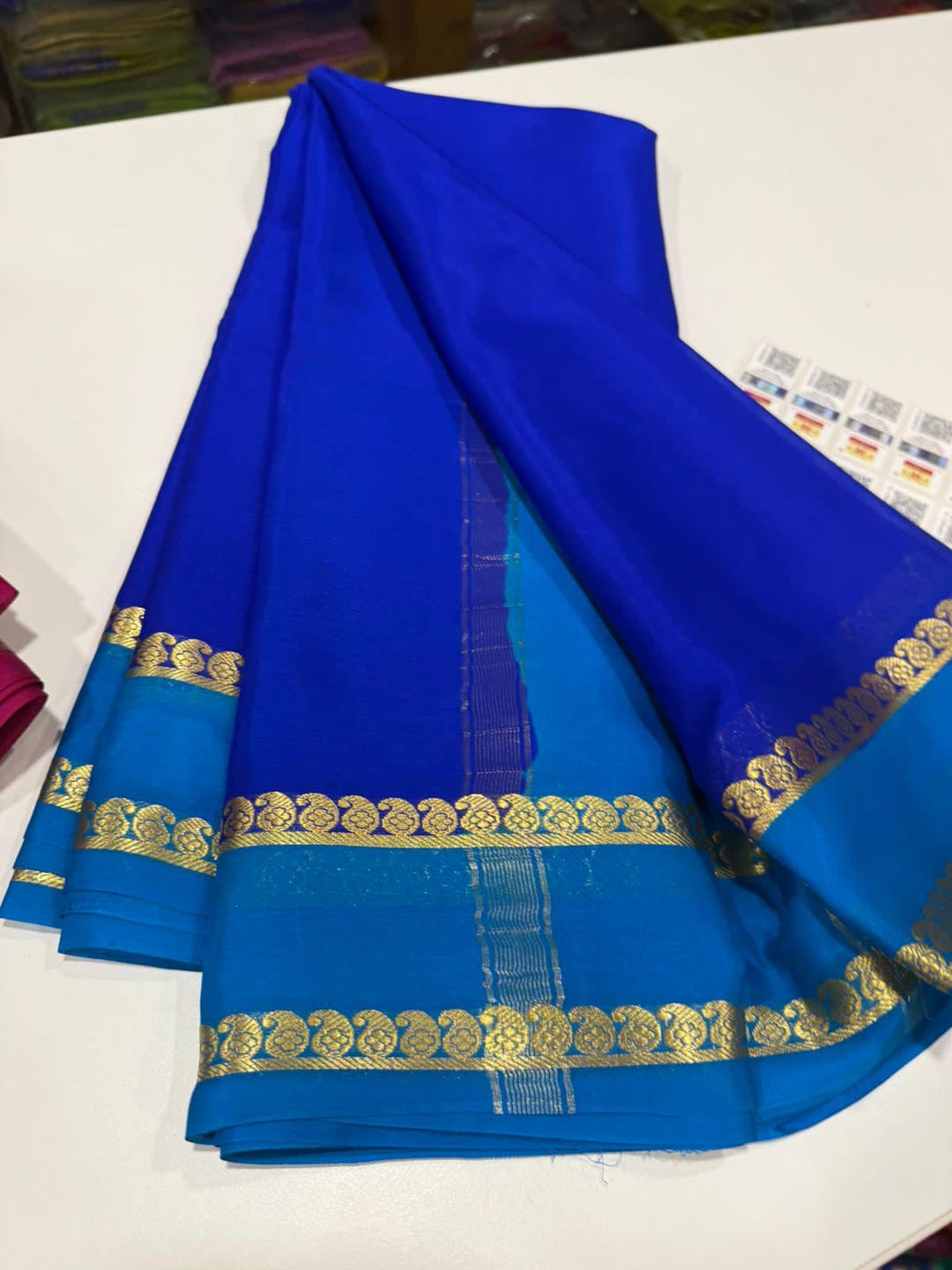Pure Mysore Silk Sarees Mango Border - Etsy