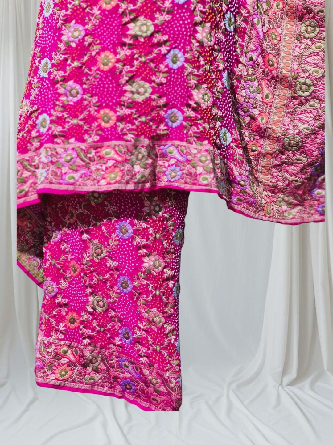 Georgette Minakari Tilfi Zari Saree With Blouse - Etsy