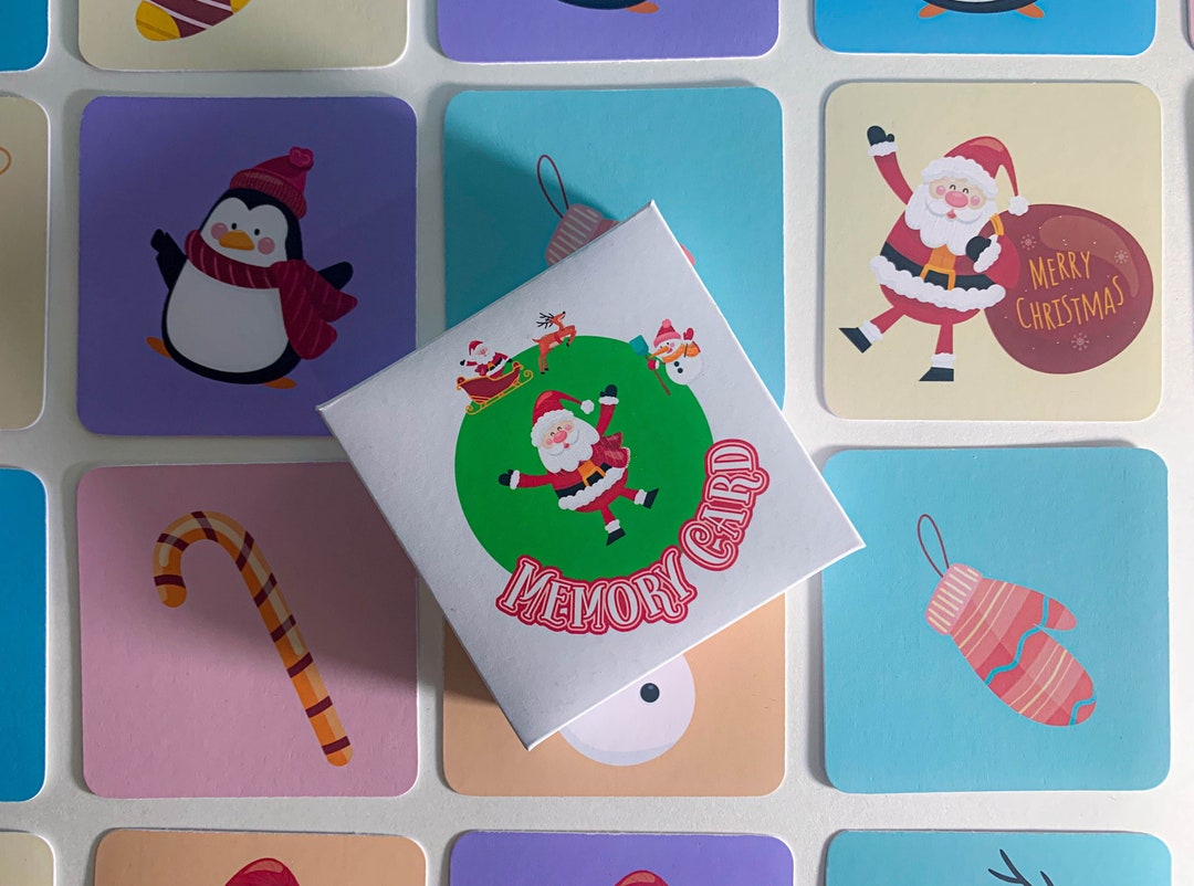 Christmas Memory Game Memory Card Game Learning Toys for - Etsy