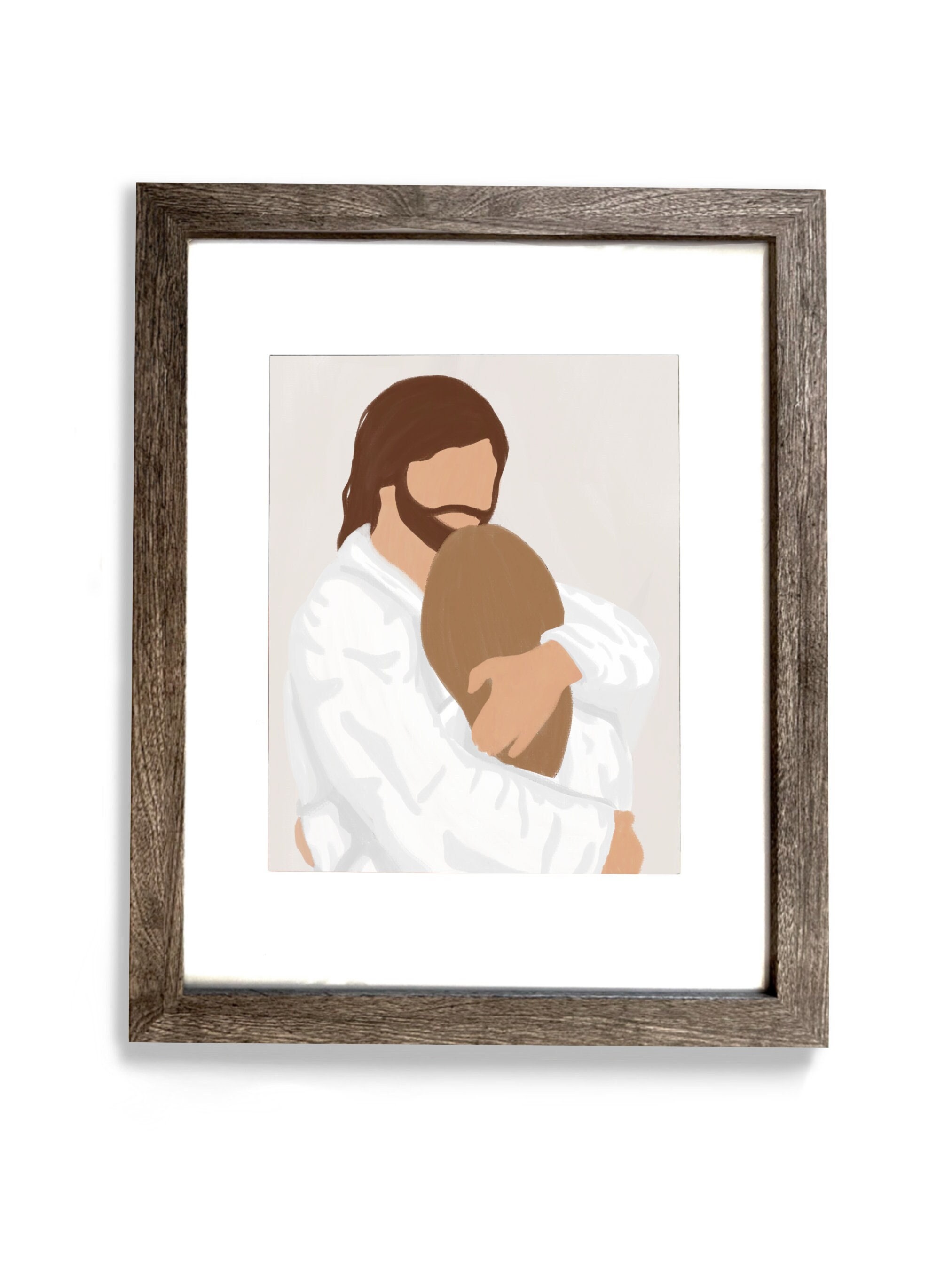 Personalized Digital Jesus Christ Hugging Painting - Etsy