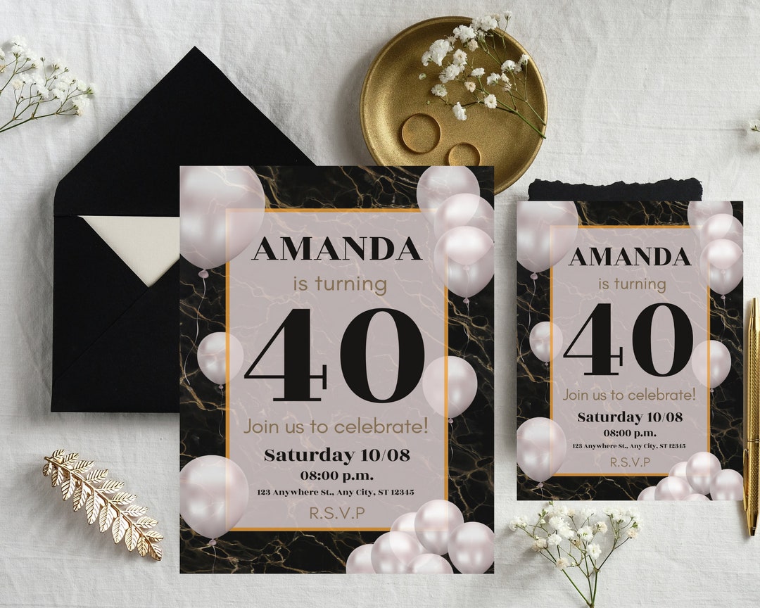 Custom Birthday Party Invitations Digital Printable Templates Instant ...