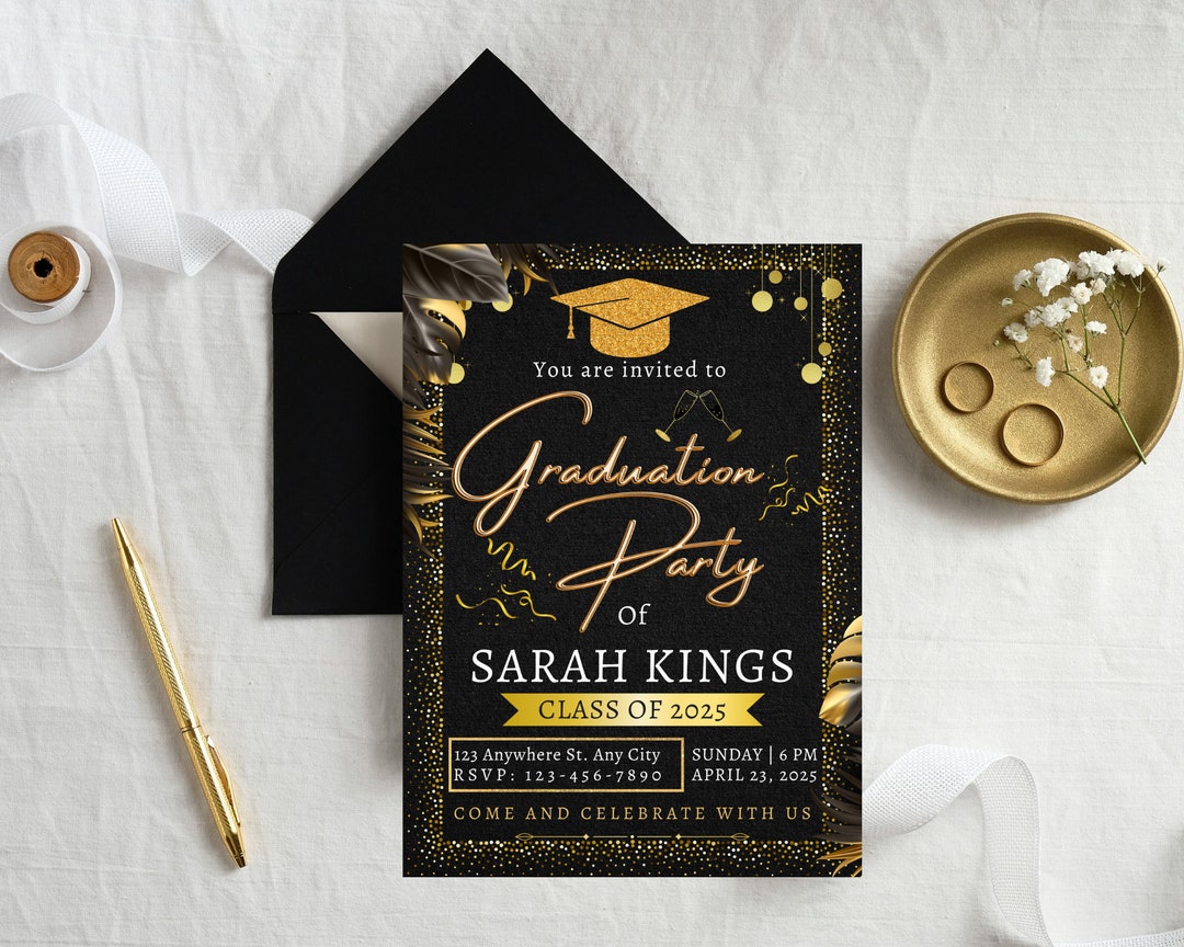 Graduation Party Invitations Digital Printable Templates Instant ...