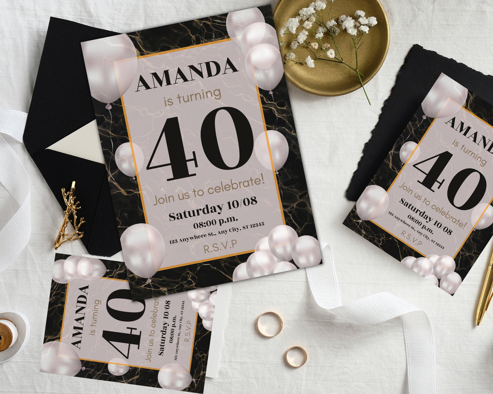 Custom Birthday Party Invitations Digital Printable Templates Instant ...