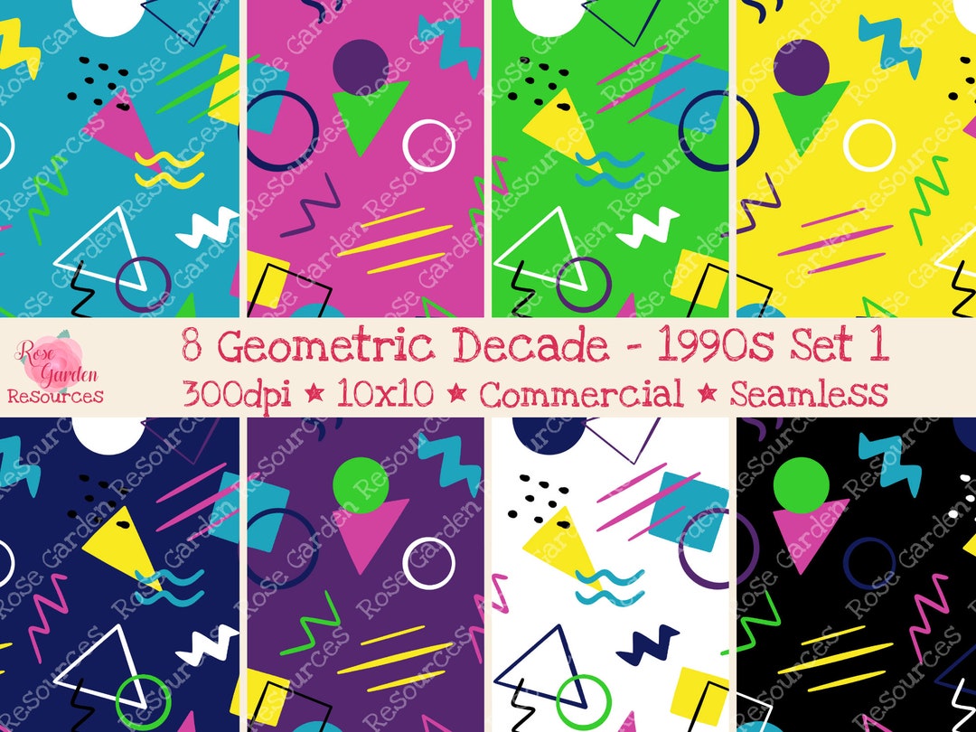 8 Geometric Pattern Digital Seamless Paper Bundle, Commercial Use ...