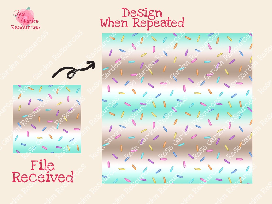 8 Scattered Sprinkles Ice Cream Flavors Digital Seamless Paper Bundle ...