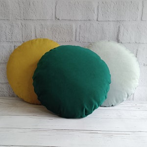 Round Velvet Pillow Cover: Custom Decorative Seat Cushion - Etsy
