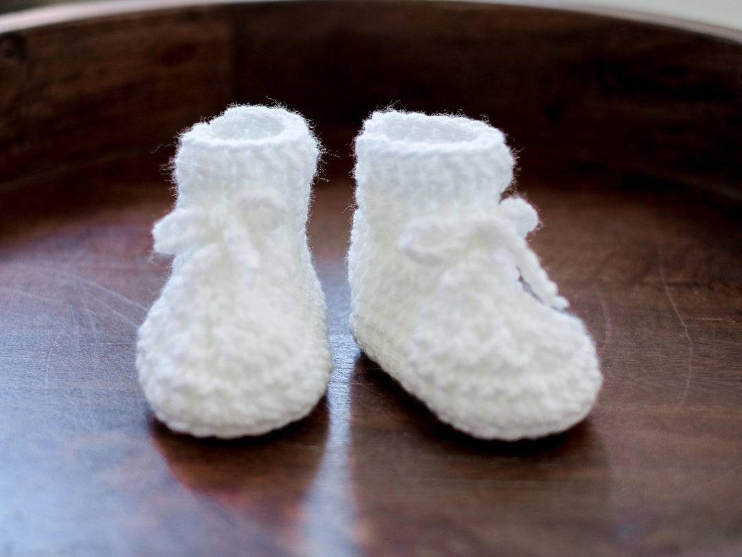 Handmade Baby Booties, Newborn Shoes White, White Baby Booties, Baby ...