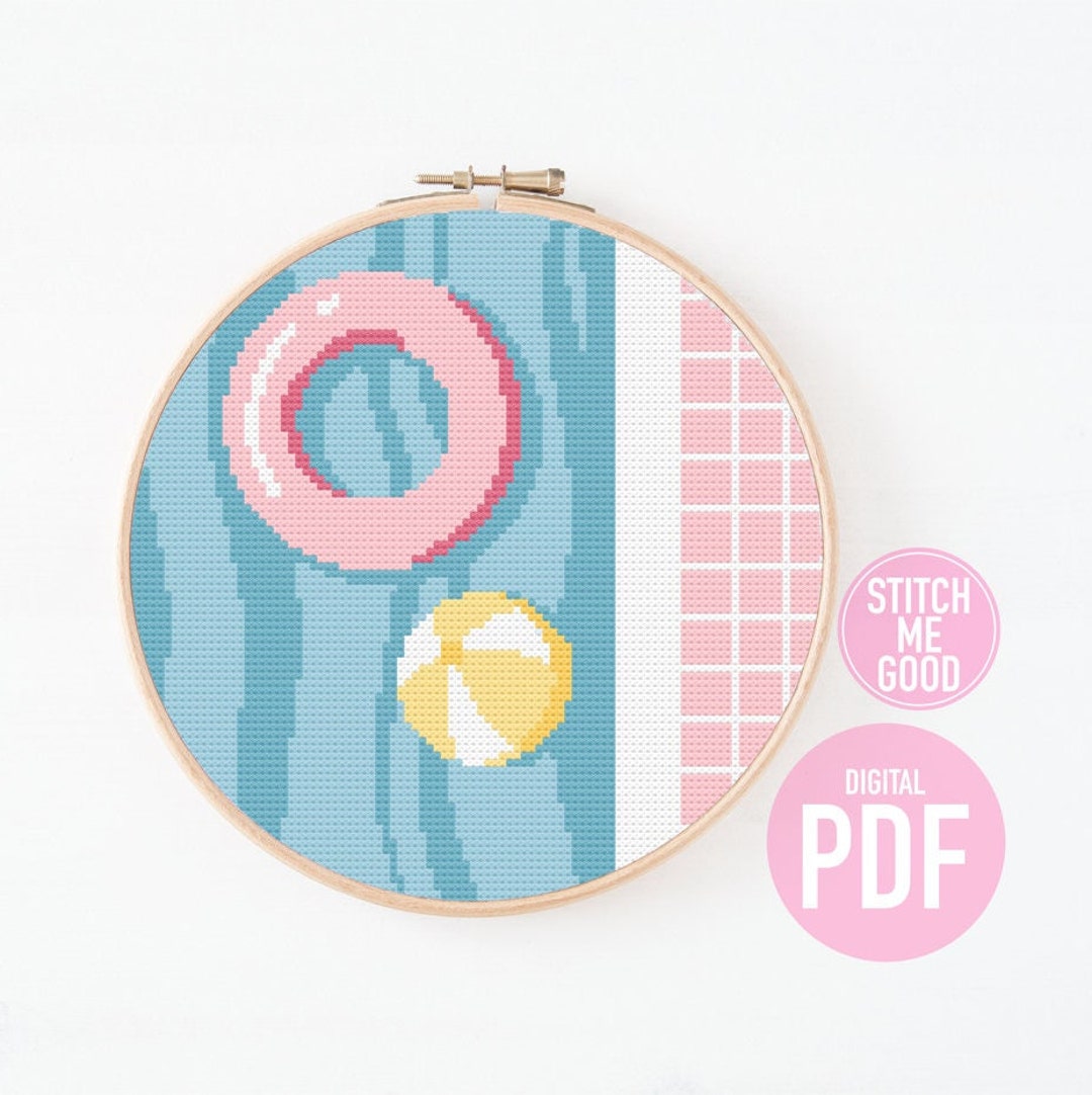 Pastel Pool Cross Stitch Pattern | Instant Digital Download | PDF Cross ...