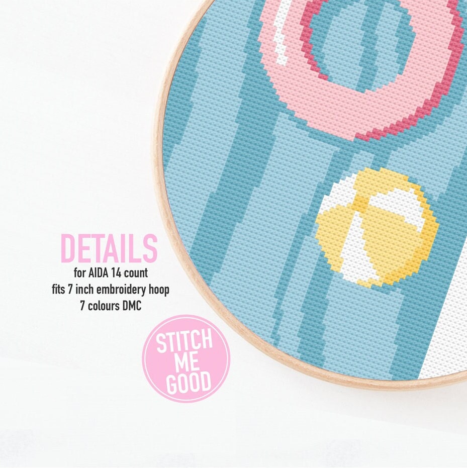 Pastel Pool Cross Stitch Pattern Instant Digital Download PDF Cross ...
