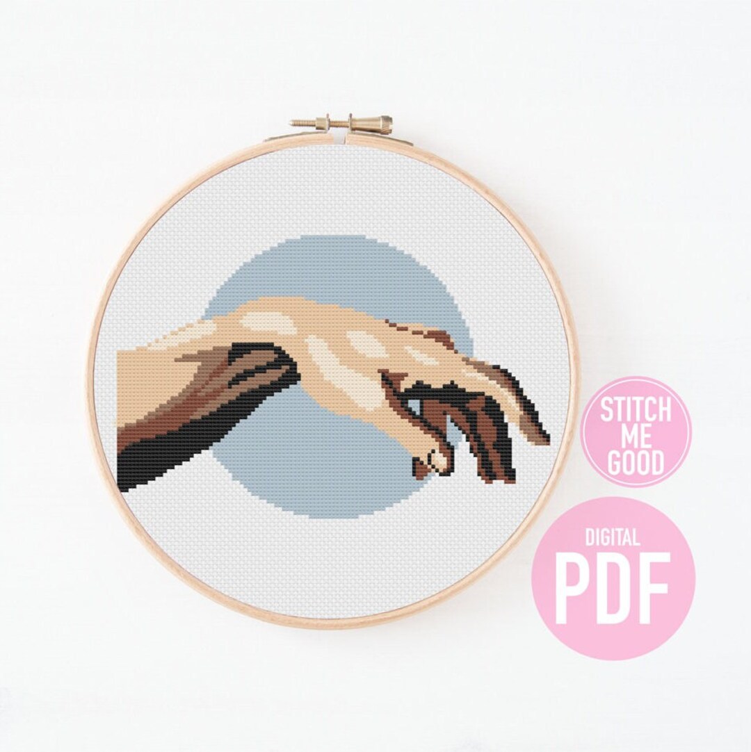 Creation of Adam Cross Stitch Pattern Renaissance Instant Digital ...