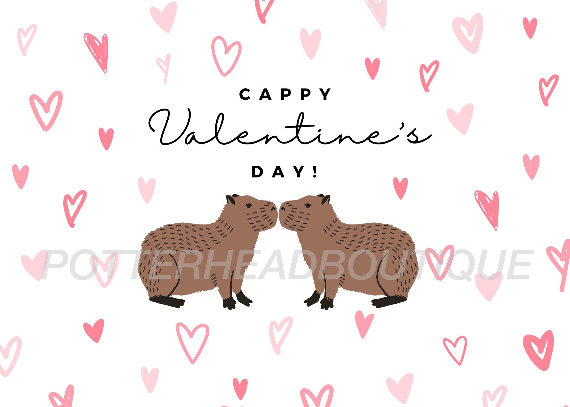 Capybara Valentines Day Card Digital Download - Etsy