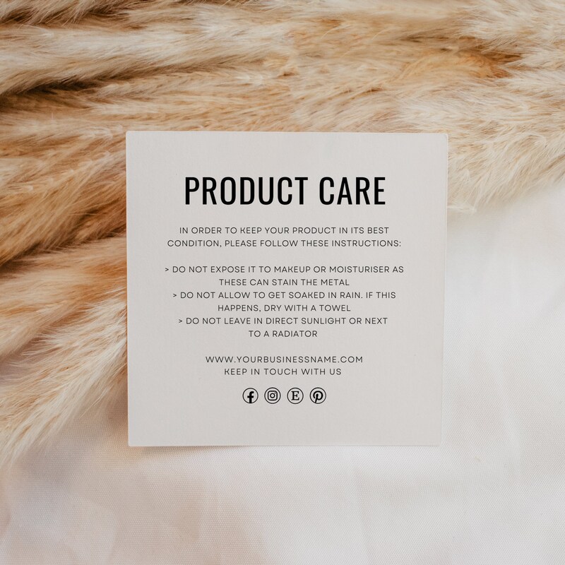 Editable Care Card - Etsy