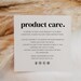 Care Card Template, Canva Template, Jewelry Care Card, Package Insert ...