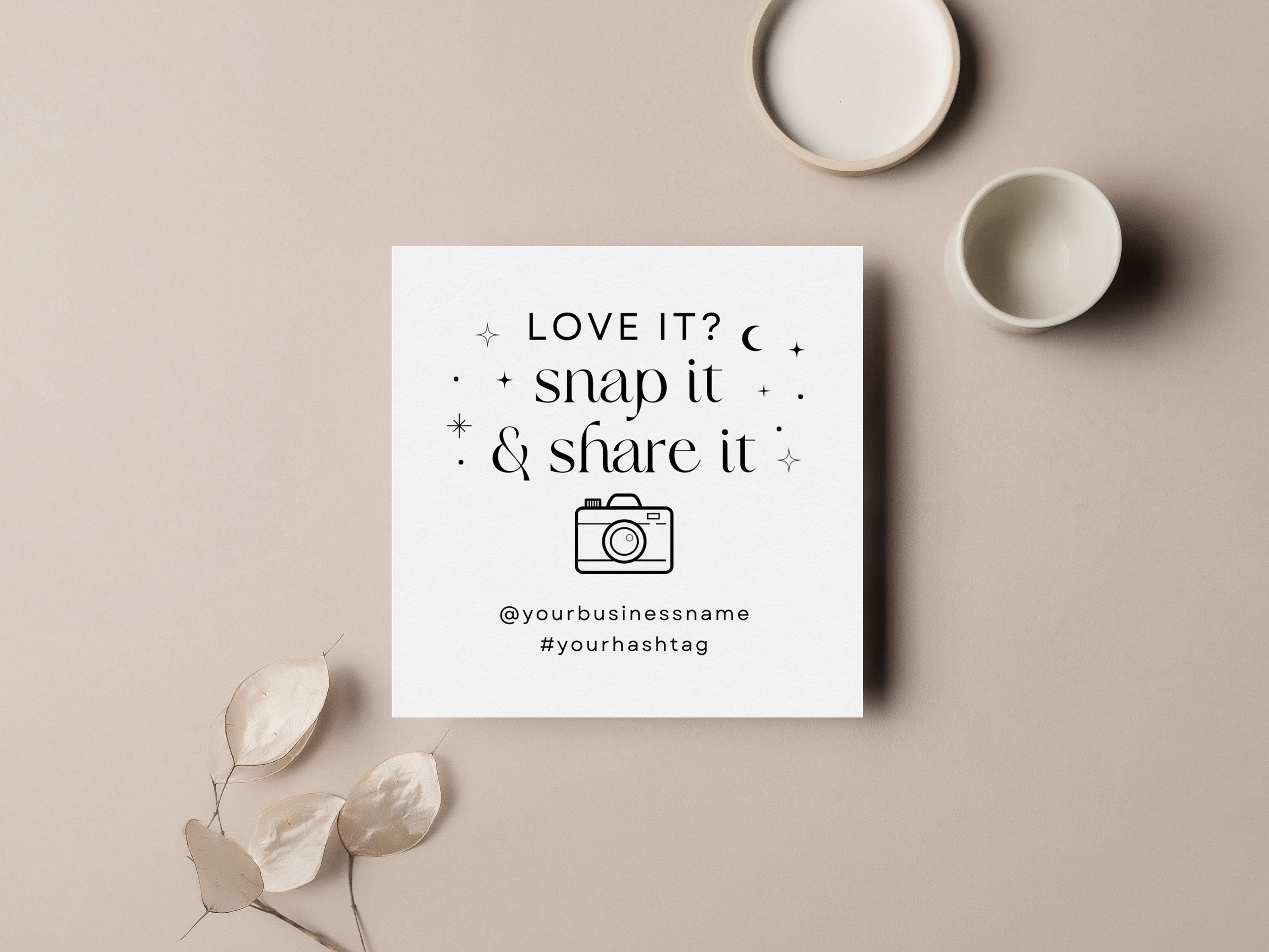 Snap and Share Template, Canva Template, Social Media Card, Packaging ...