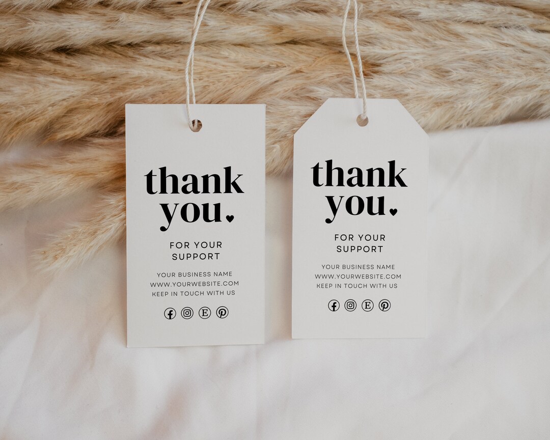 Small Business Tag Template, Canva Template, Thank You Tag, Small ...