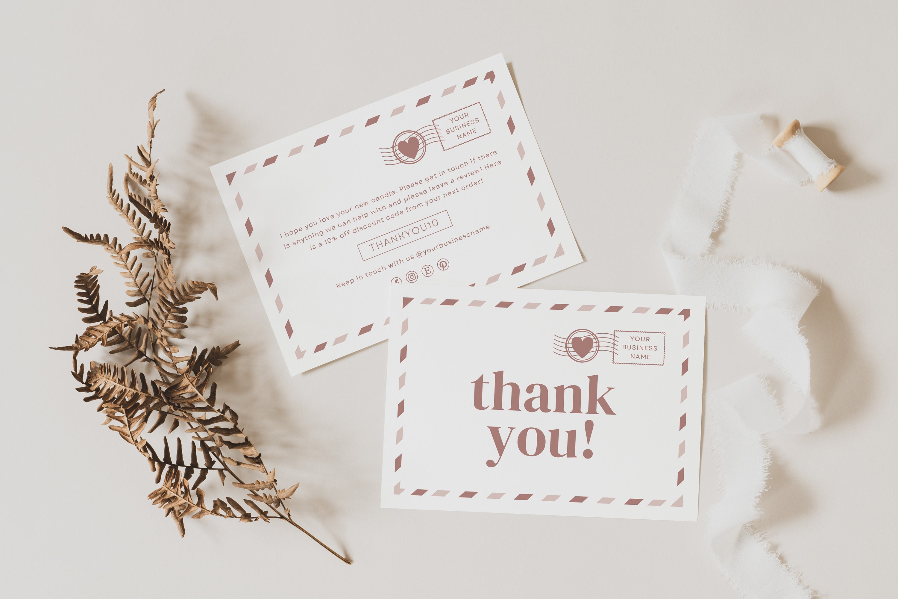 Valentines Thank You Card, Canva Template, Small Business Thank You ...