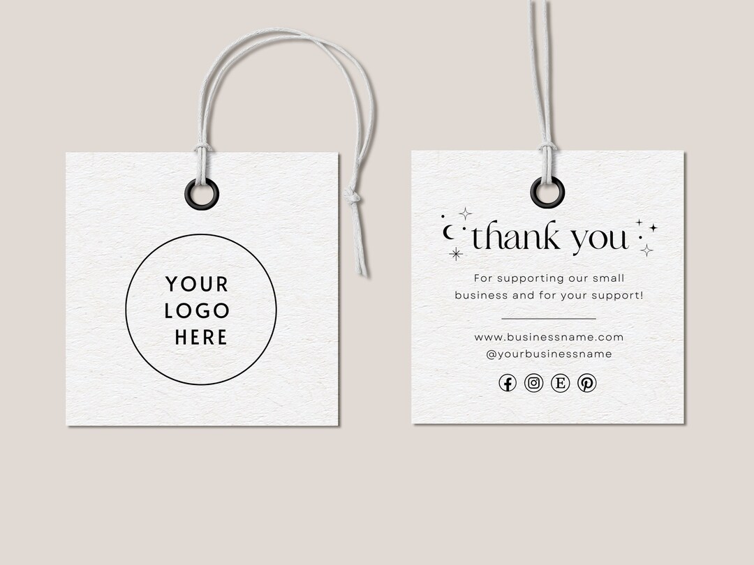 Small Business Hang Tag Template, Canva Template, Hang Tag Printable ...