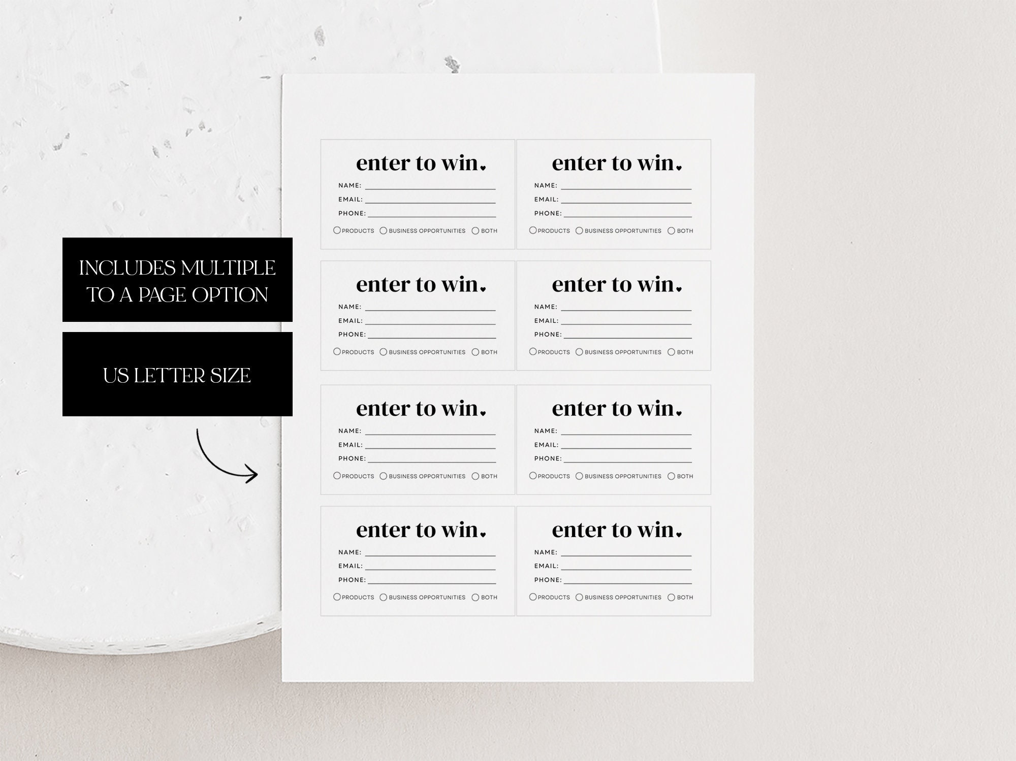 Raffle Tickets Template, Canva Template, Minimal Raffle Ticket, DIY ...