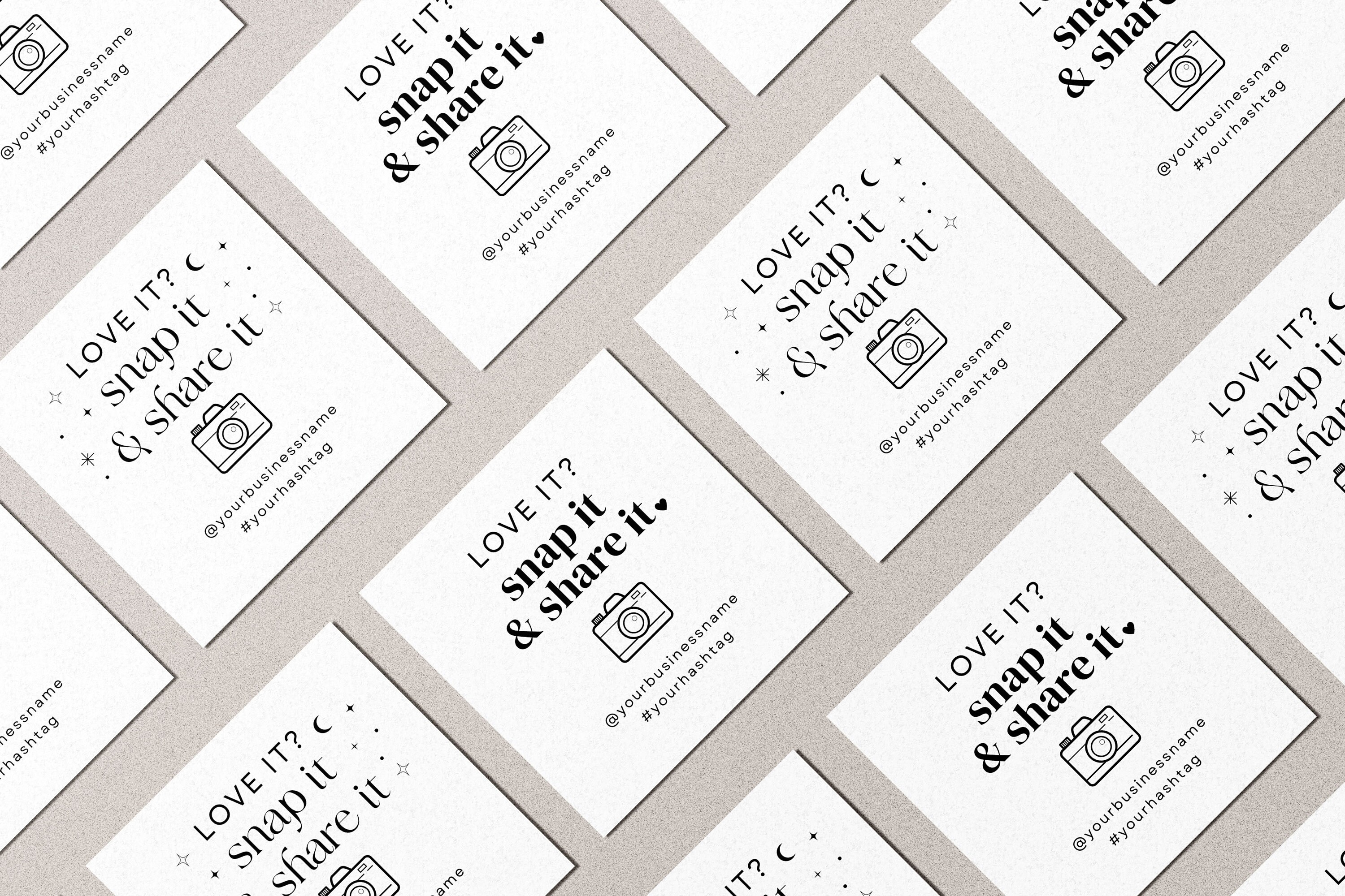 Snap and Share Template, Canva Template, Social Media Card, Packaging ...