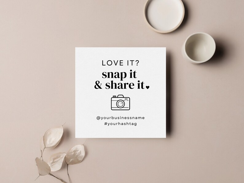 Snap and Share Template, Canva Template, Social Media Card, Packaging ...
