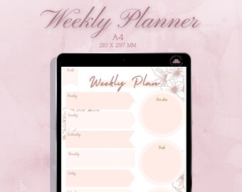 Weekly Schedule Digital Planner Digital Weekly Planner - Etsy
