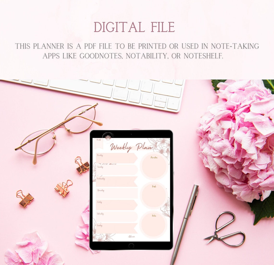 Weekly Planner | Printable Digital Planner | Weekly Schedule | Digital ...