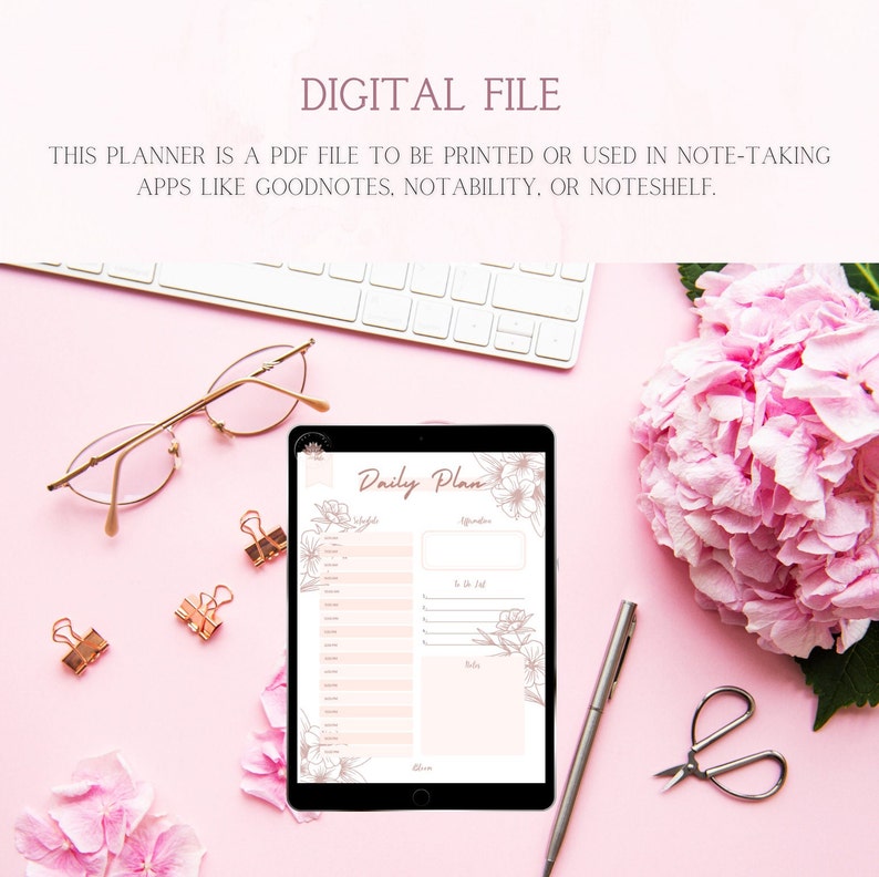 Daily Planner | Printable Digital Planner | Daily Schedule | Digital ...
