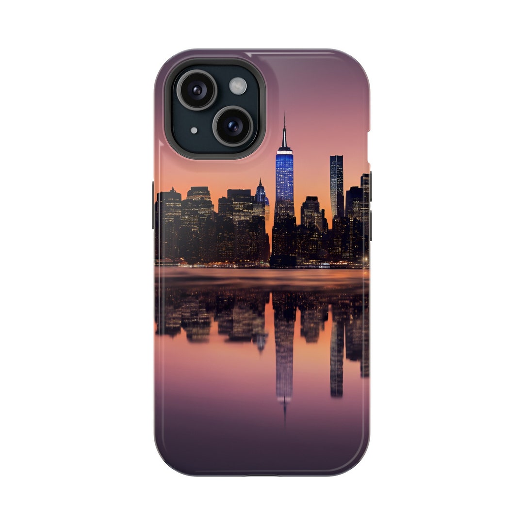 New York City Sunset Skyline Magsafe Tough Phone Case for iPhone 15 14 ...