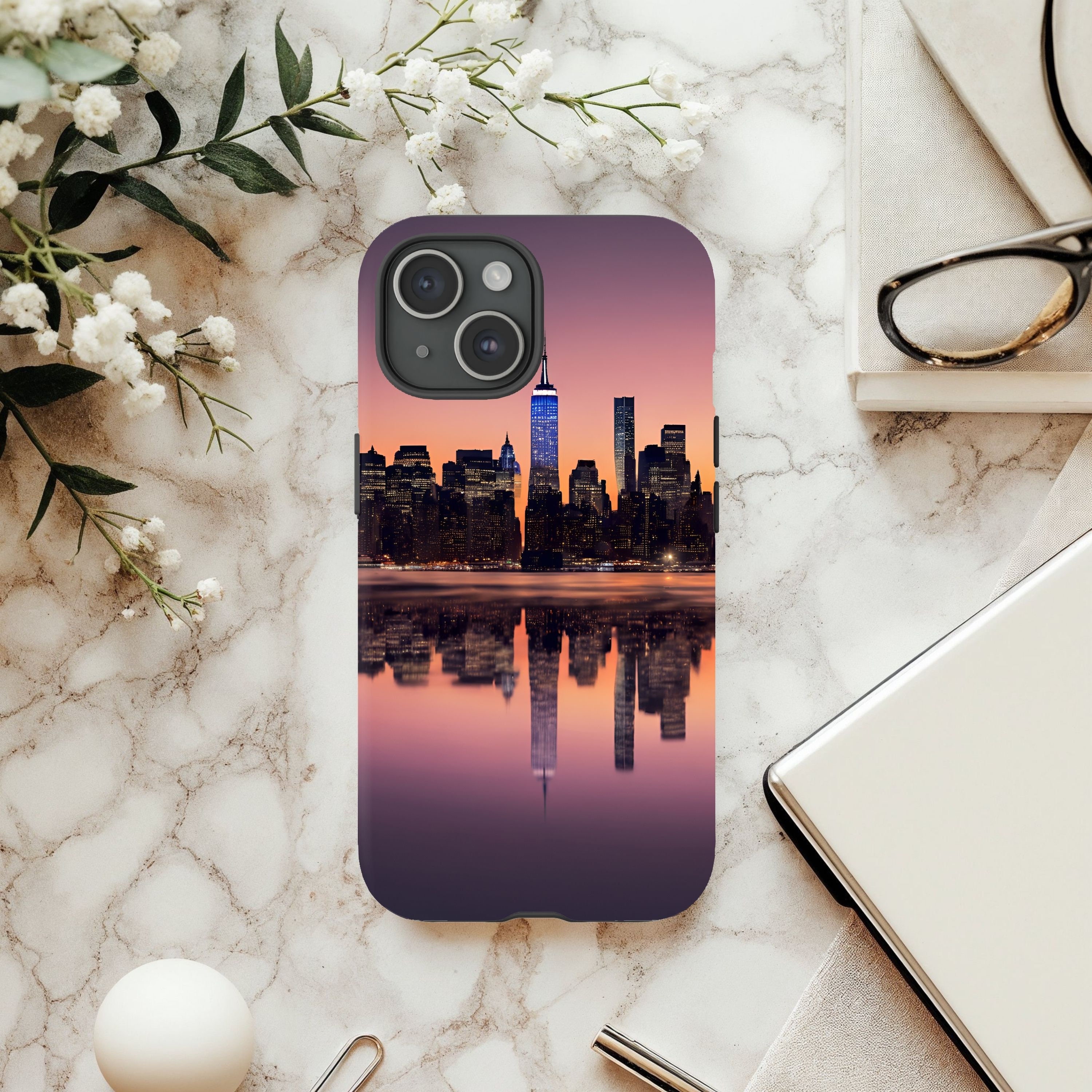 New York City Sunset Skyline Magsafe Tough Phone Case for iPhone 15 14 ...