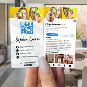 Print Linkedin Business Card Template, Qr Code Linkedin Card, Digital ...